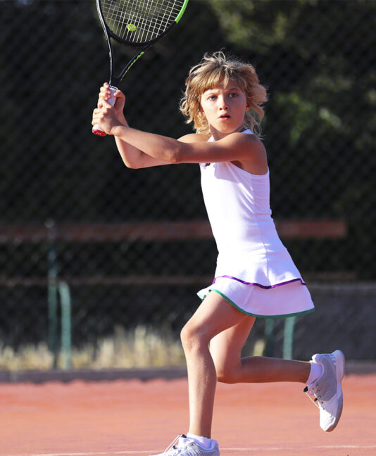 Girls White Tennis Dress Karolina - Junior Tennis Apparel - Zoe Alexander